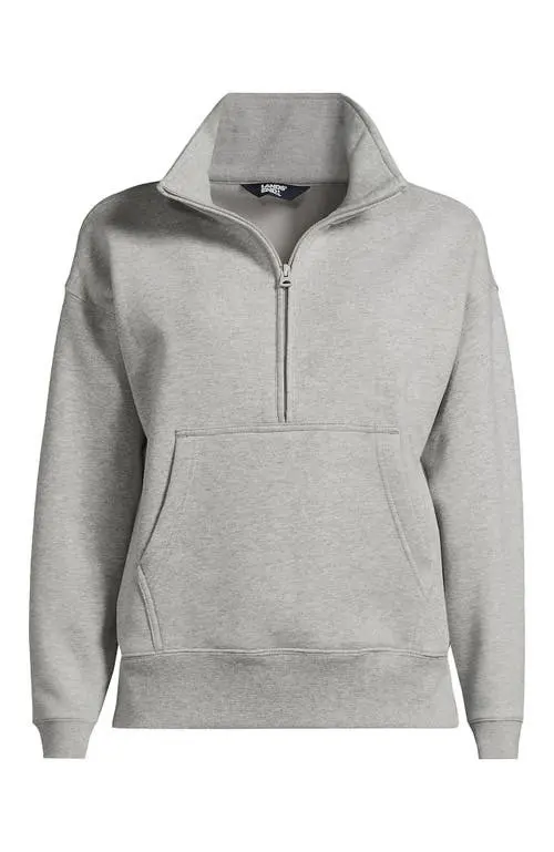 LANDS' END Relaxed Fit Half-zip Long Sleeve Sweatshirt