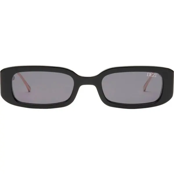 Dezi Lil Drippy 49mm Rectangular Sunglasses - Lil Drippy Black / Dark Smoke