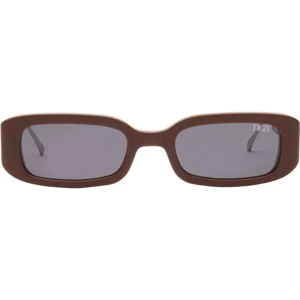 Dezi Lil Drippy 49mm Rectangular Sunglasses - Lil Drippy Matte Chocolate