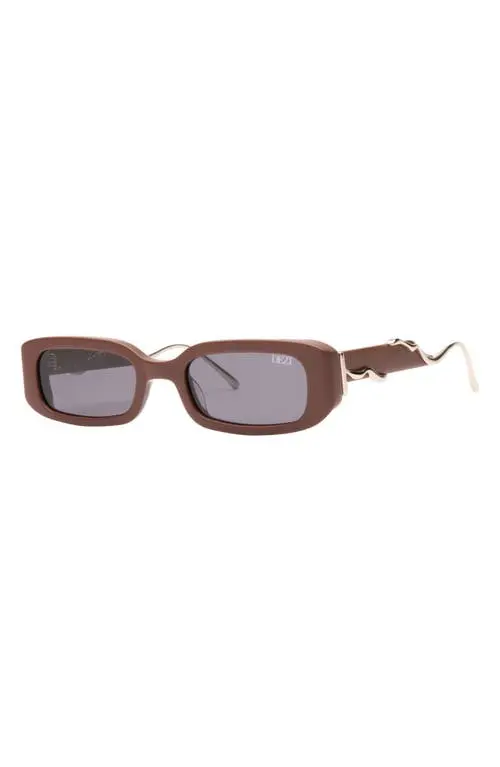 Dezi Lil Drippy 49mm Rectangular Sunglasses - Lil Drippy Matte Chocolate