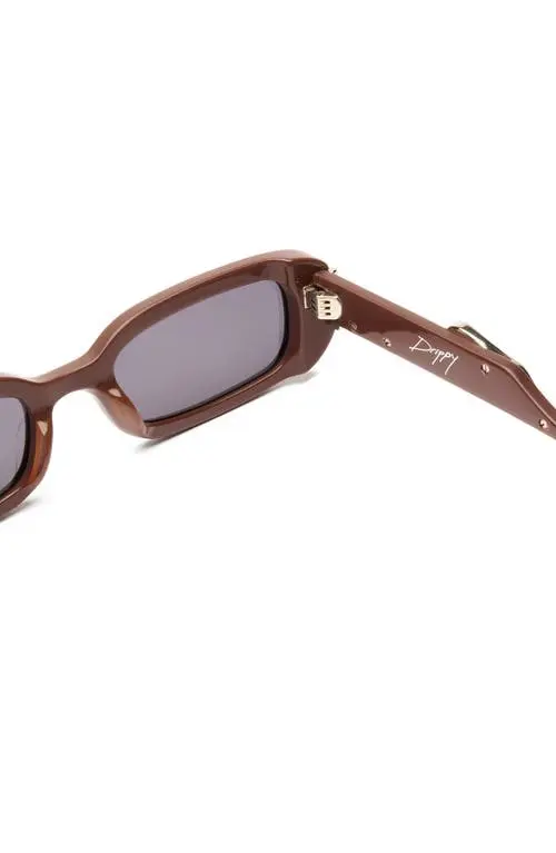 Dezi Lil Drippy 49mm Rectangular Sunglasses - Lil Drippy Matte Chocolate