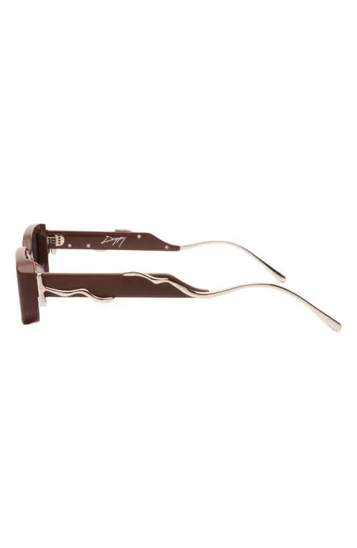 Dezi Lil Drippy 49mm Rectangular Sunglasses - Lil Drippy Matte Chocolate
