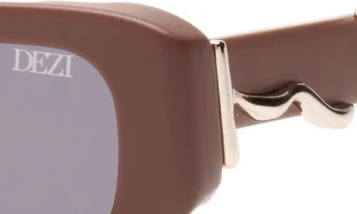 Dezi Lil Drippy 49mm Rectangular Sunglasses - Lil Drippy Matte Chocolate