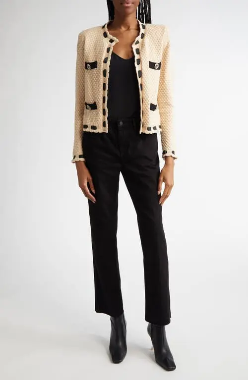 L'Agence Astor Contrast Trim Cardigan
