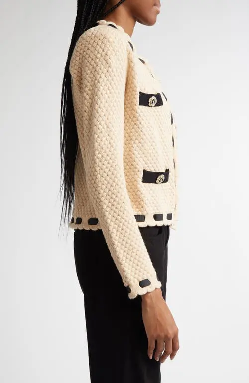 L'Agence Astor Contrast Trim Cardigan