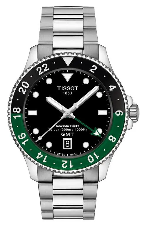 TISSOT Seastar 1000 Gmt Bracelet Watch - Silver