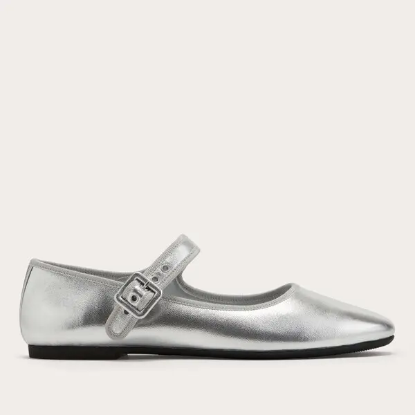 Everlane Day Buckle Mary Jane - Silver