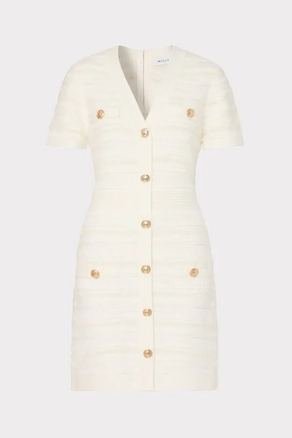 MILLY Kennedy Textured Knit Mini Dress
