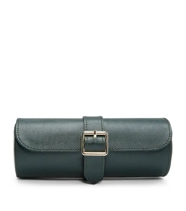 Wolf Vegan Leather Triple Watch Roll - Green