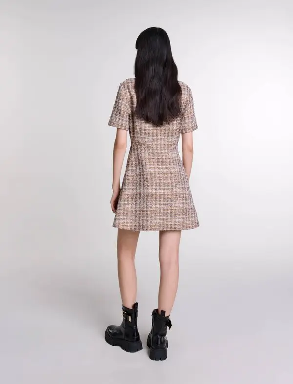 Maje Cotton Short Tweed Dress