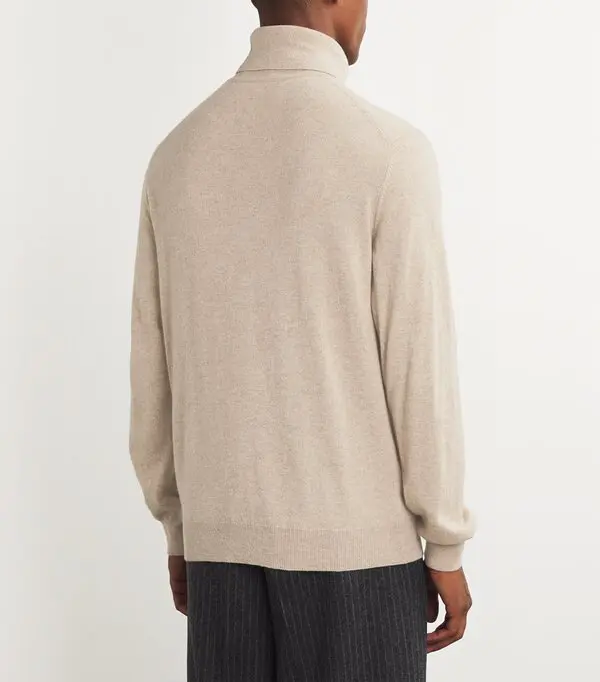 Harrods Cashmere Rollneck Sweater - Beige