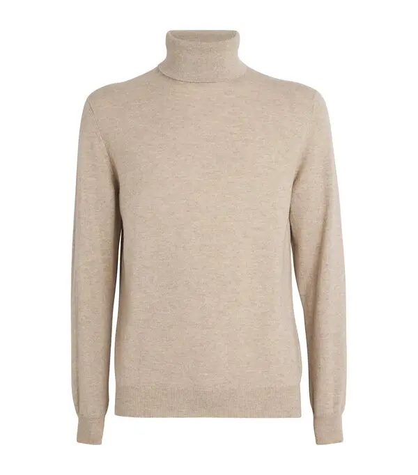 Harrods Cashmere Rollneck Sweater - Beige