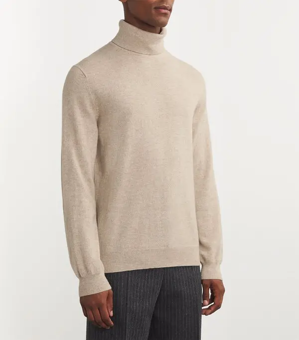 Harrods Cashmere Rollneck Sweater - Beige