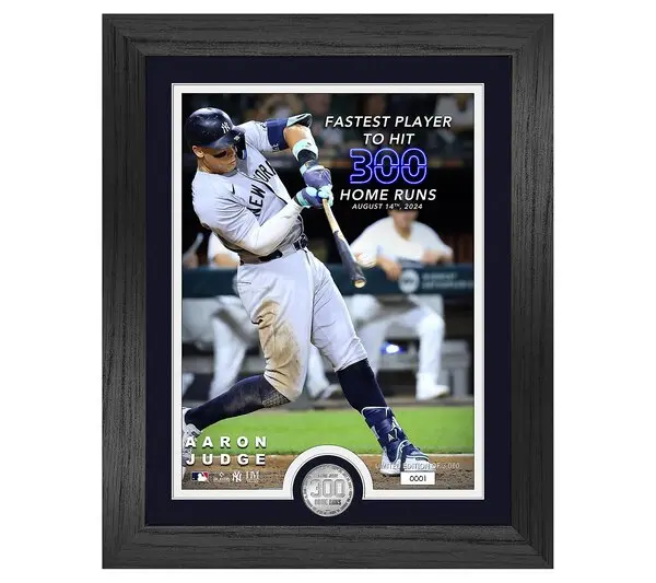 HIGHLAND MINT Aaron Judge 300th Homerun Silver Oin Photo - One-color