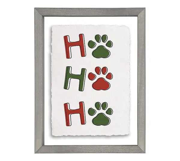 SINCERE SURROUNDINGS 14' Ho Ho Ho Paws Floating Frame Art - One-color