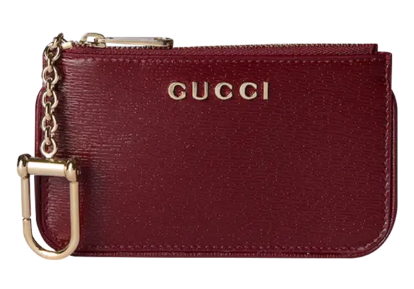 Gucci Zip Key Case With Script Leather