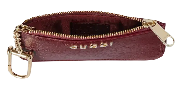 Gucci Zip Key Case With Script Leather