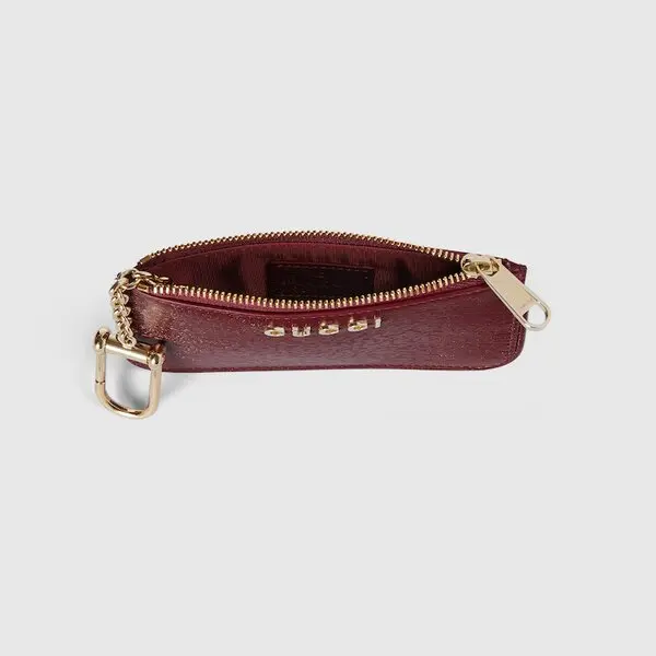 Gucci Zip Key Case With Script Leather