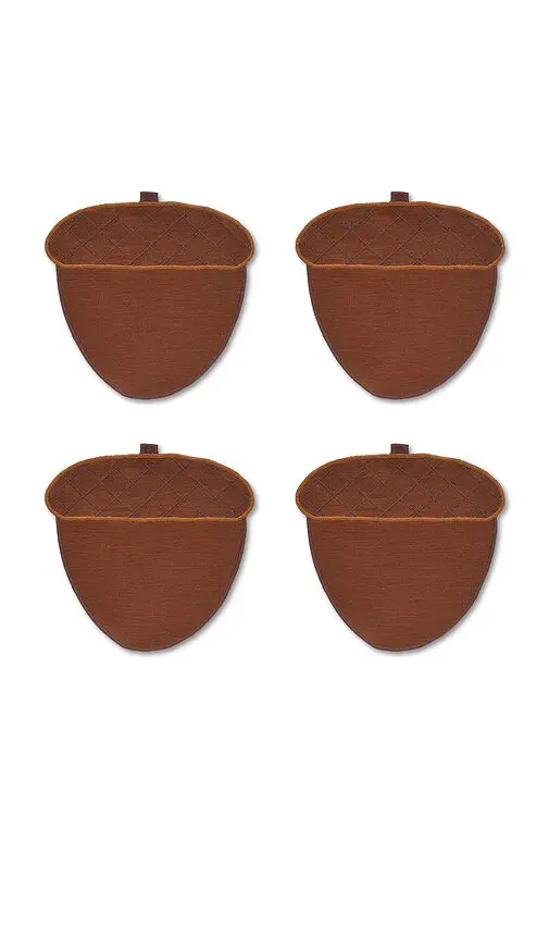CHEFANIE Acorn Cocktail Napkins In Brown - N,a