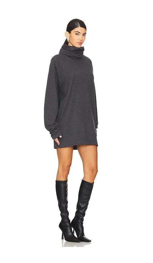 Norma Kamali Oversized Raglan Sleeve Turtleneck Mini Dress