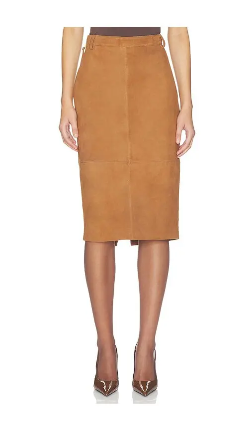 Retrofete Marcella Suede Skirt - Bourbon