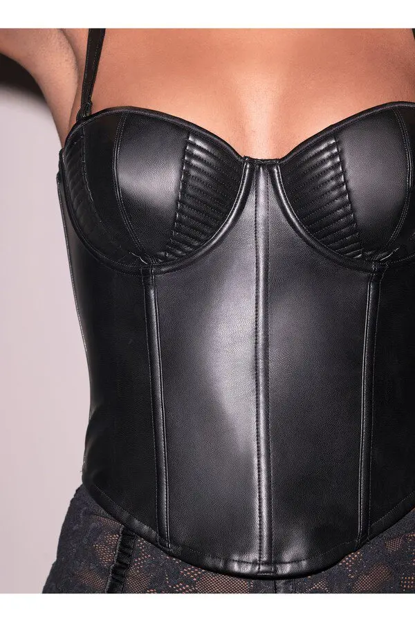 FLEUR DU MAL Vegan Leather Bustier Top