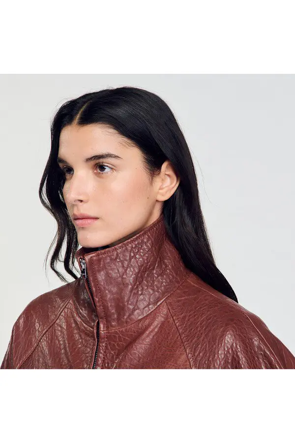 Sandro Oversized Leather Jacket