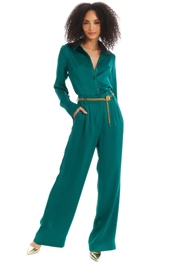 ALLISON NEW YORK Joan Satin Pants - Green