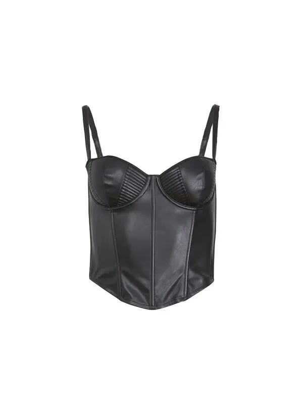 FLEUR DU MAL Vegan Leather Bustier Top