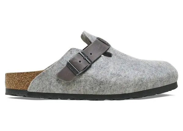 BIRKENSTOCK Boston Natural Leatherfelt Clogs