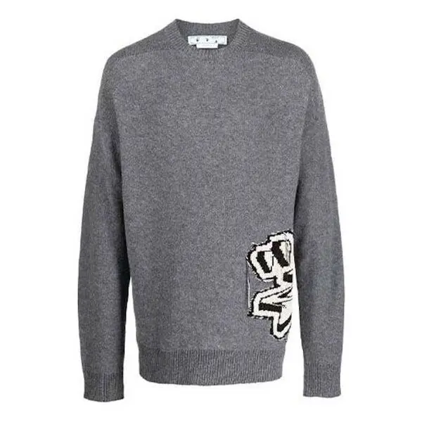 Off-White Graffiti Chunky Knit Crewneck