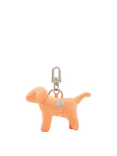 Pink Micro Dog Keychain Charm - Orange