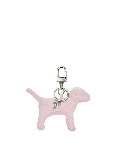 Pink Micro Dog Keychain Charm - Pink