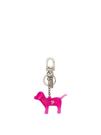 Pink Micro Dog Keychain Charm - Pink