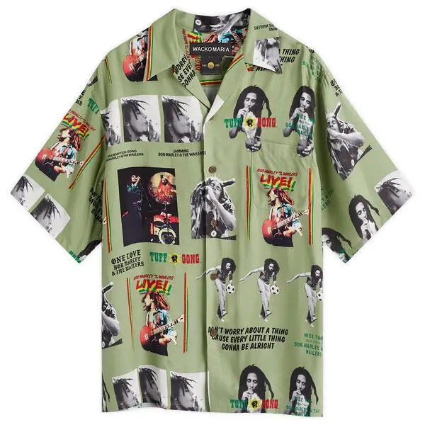 Wacko Maria X Bob Marley Type-1 Hawaiian Shirt In Green - 60% Off