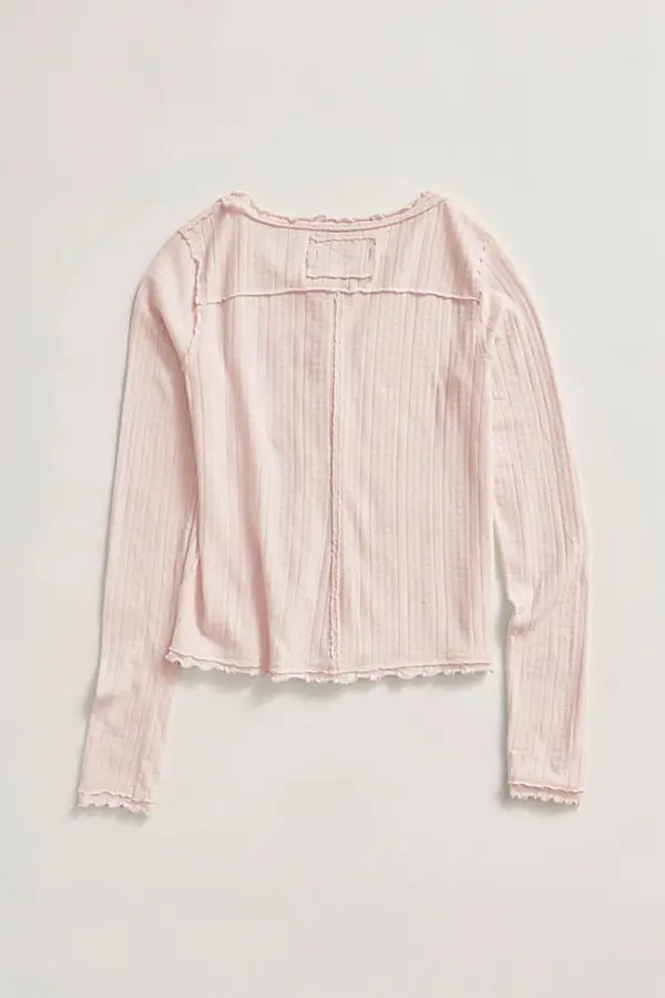 Free People We The Free Penny Pointelle Cardigan - Rose Blush