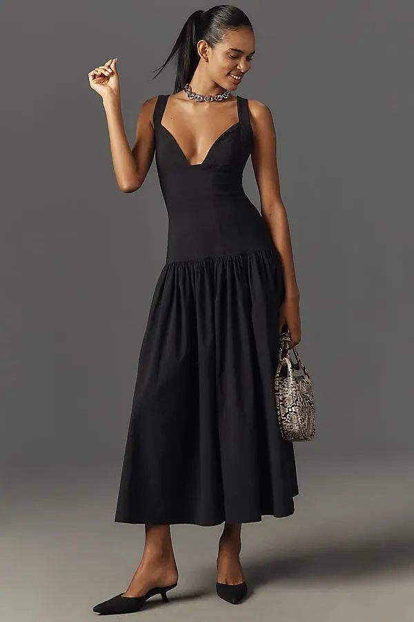 white christmas dresses The Cotton Wide Rib Midi Dress