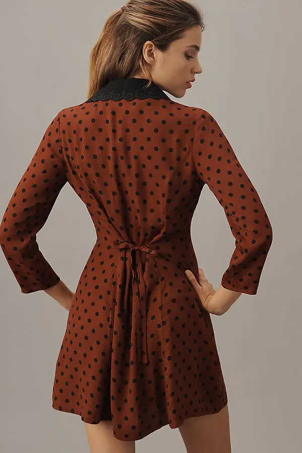 reformation galene mini dress Reformation Galene Mini Dress - Brown Pattern