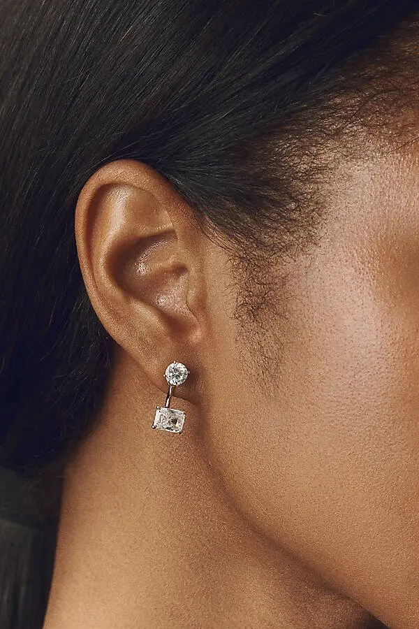 Nadri A La Carte Jacket Earrings With Crystal Studs