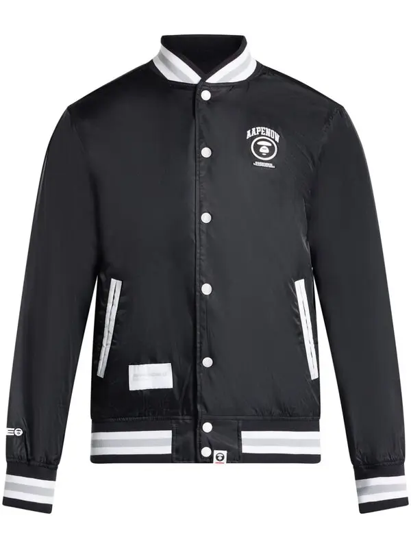 AAPE BY *A BATHING APE Logo-appliqué Bomber Jacket - Black