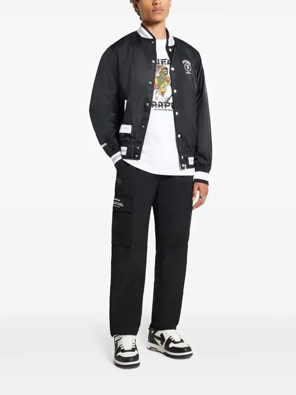 AAPE BY *A BATHING APE Logo-appliqué Bomber Jacket - Black
