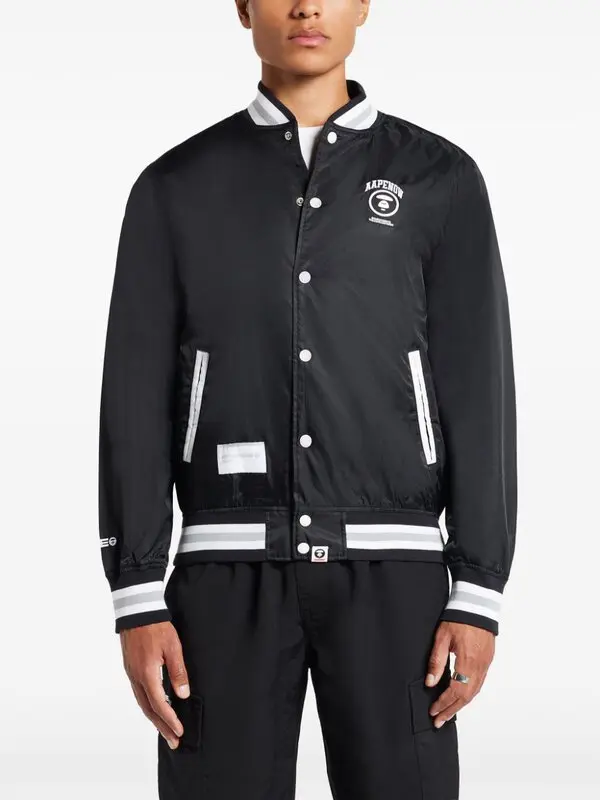 AAPE BY *A BATHING APE Logo-appliqué Bomber Jacket - Black