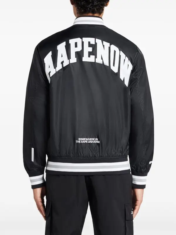 AAPE BY *A BATHING APE Logo-appliqué Bomber Jacket - Black