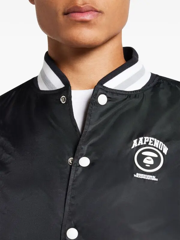 AAPE BY *A BATHING APE Logo-appliqué Bomber Jacket - Black
