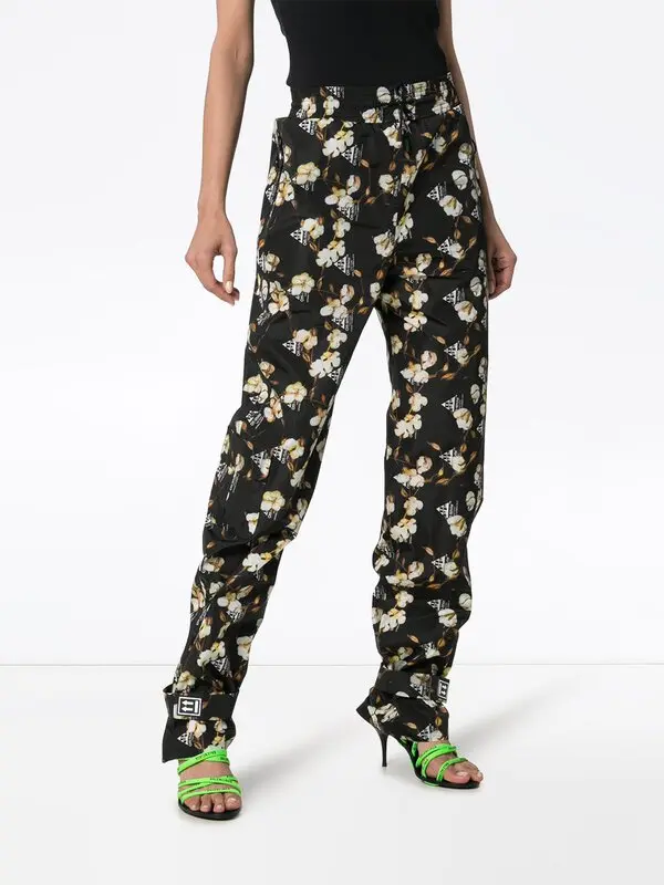 Off-White Floral Print Track Pants
