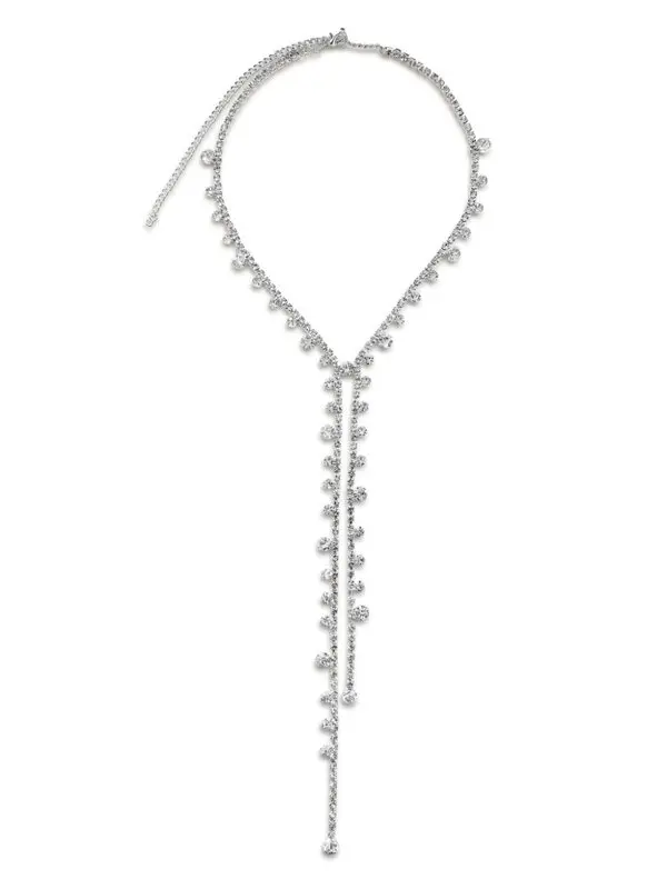 HZMER JEWELLERY Crystal-embellished Lariat Necklace - Silver