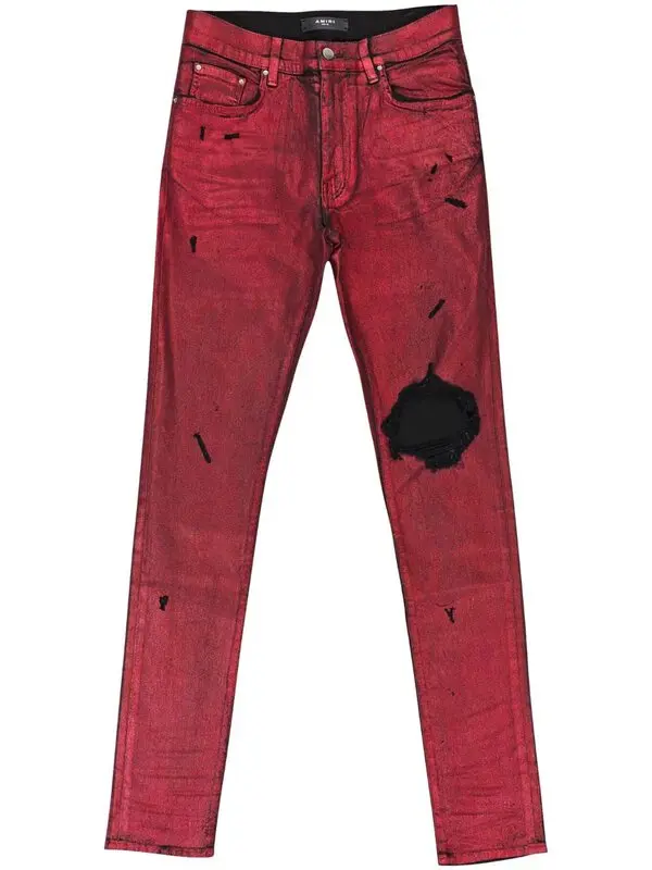 Amiri Broken Jeans Red Editorialist