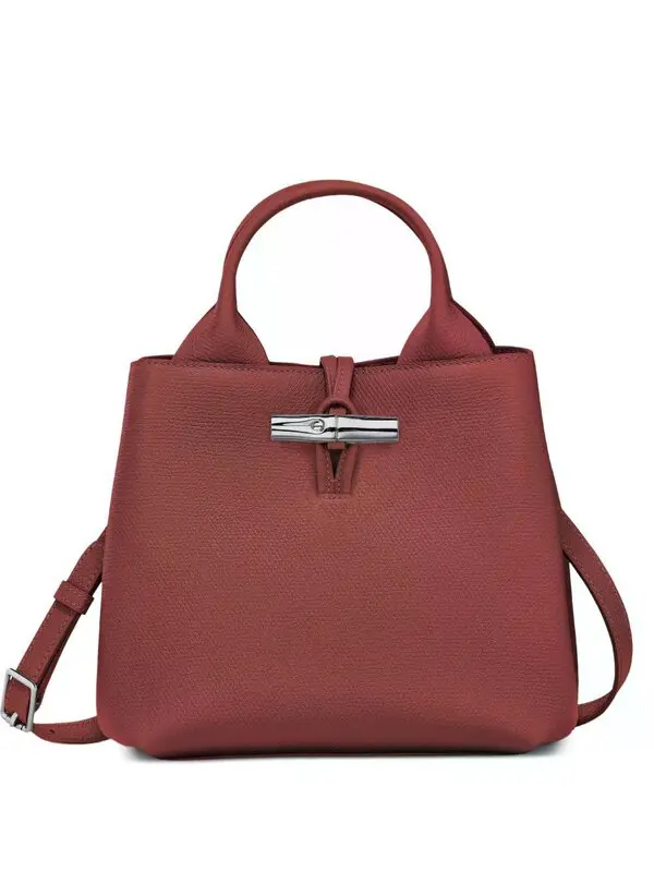 Longchamp Le Roseau Leather Tote Bag - Red