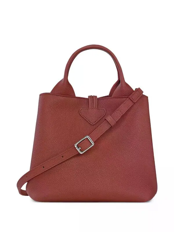 Longchamp Le Roseau Leather Tote Bag - Red