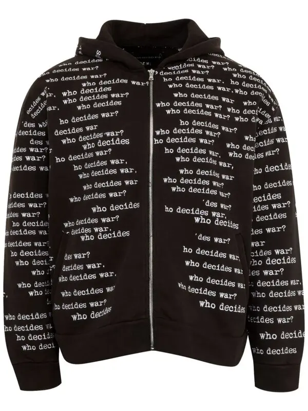 WHO DECIDES WAR Scripture Zip-up Hoodie - Black